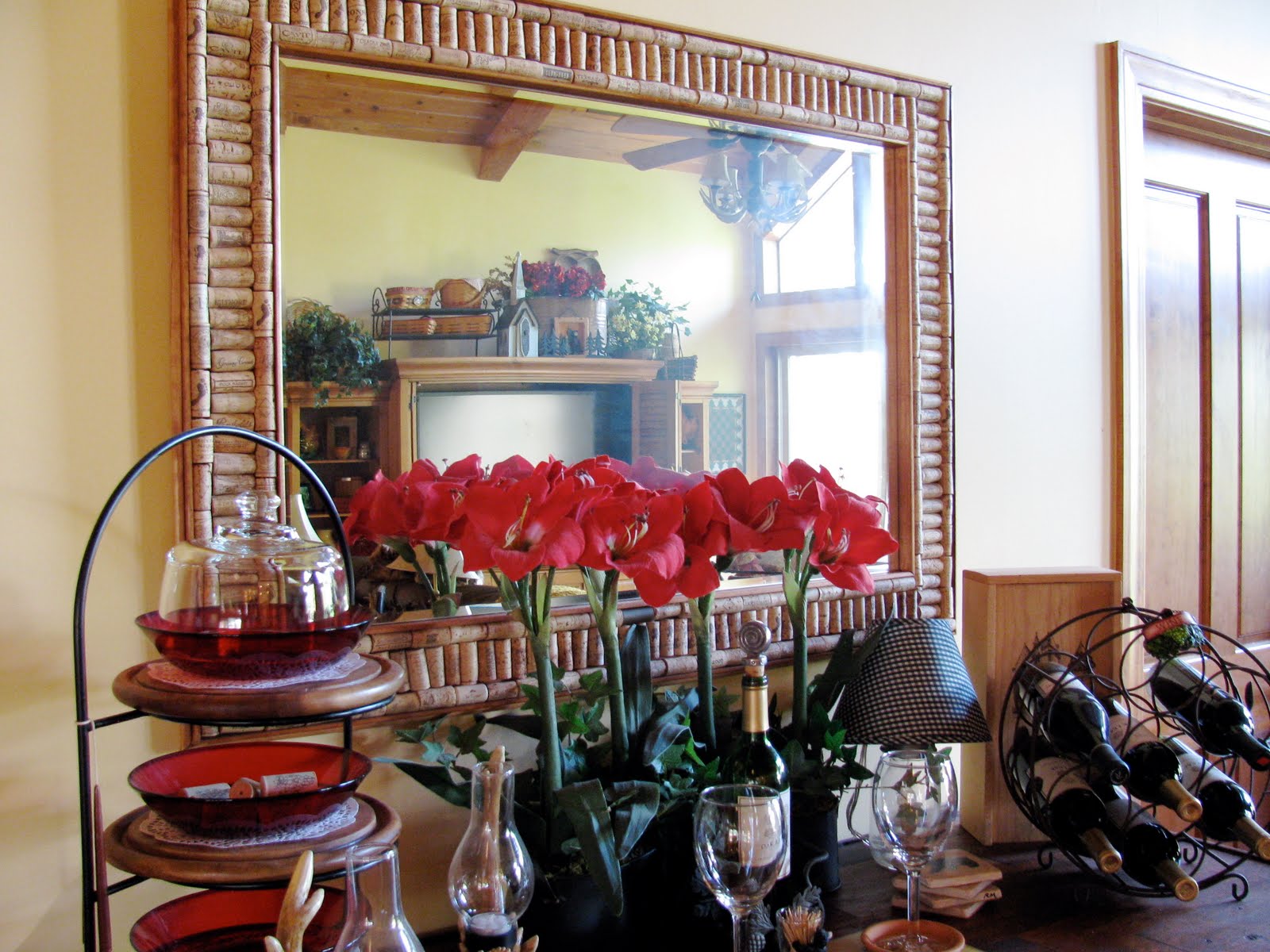 Smoky Mountain Cabbage: Wine Cork Mirror Frame