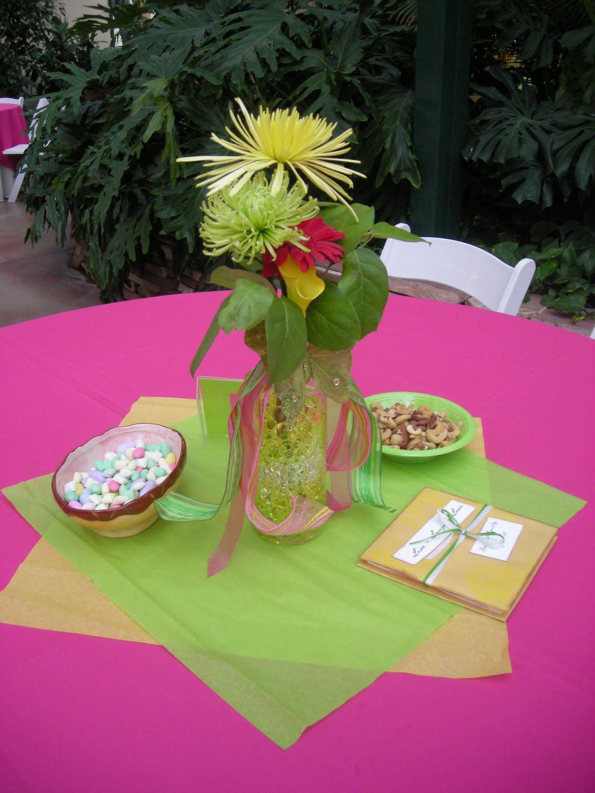 Blossoms & Company: Raspberry, Lime Green and Citrus Yellow