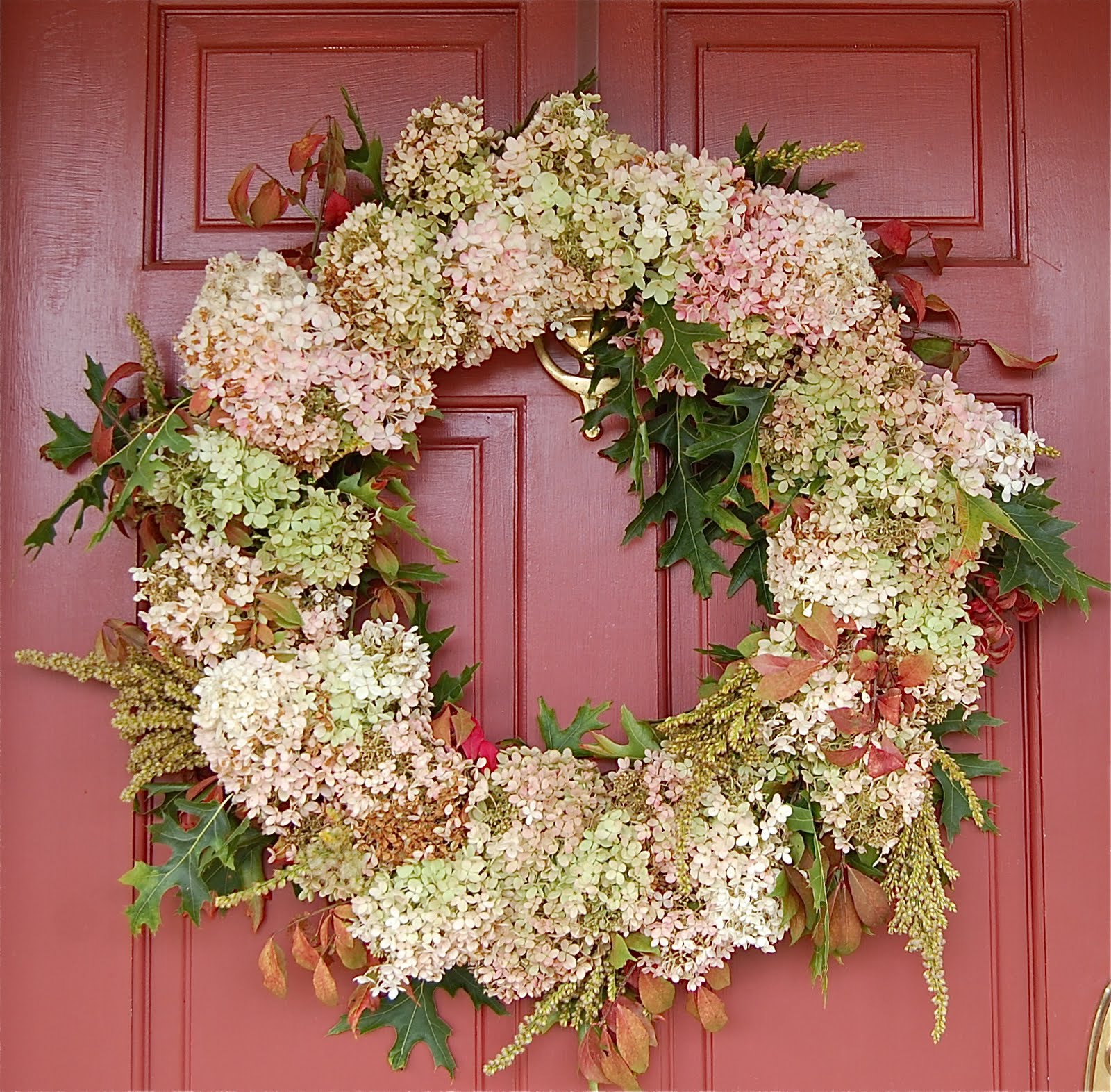 saltbox treasures: Welcome . . . Hydrangea Fall Wreath