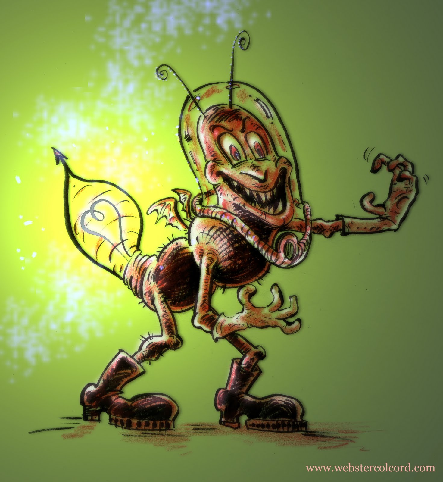 Webster Colcord: Bug drawing influenced by JJ Villard