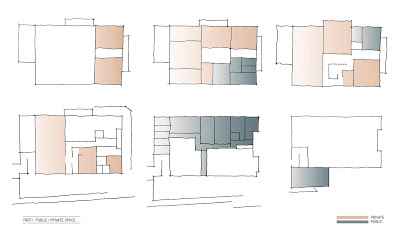 MHU Architecture: Parti and Poche sketches