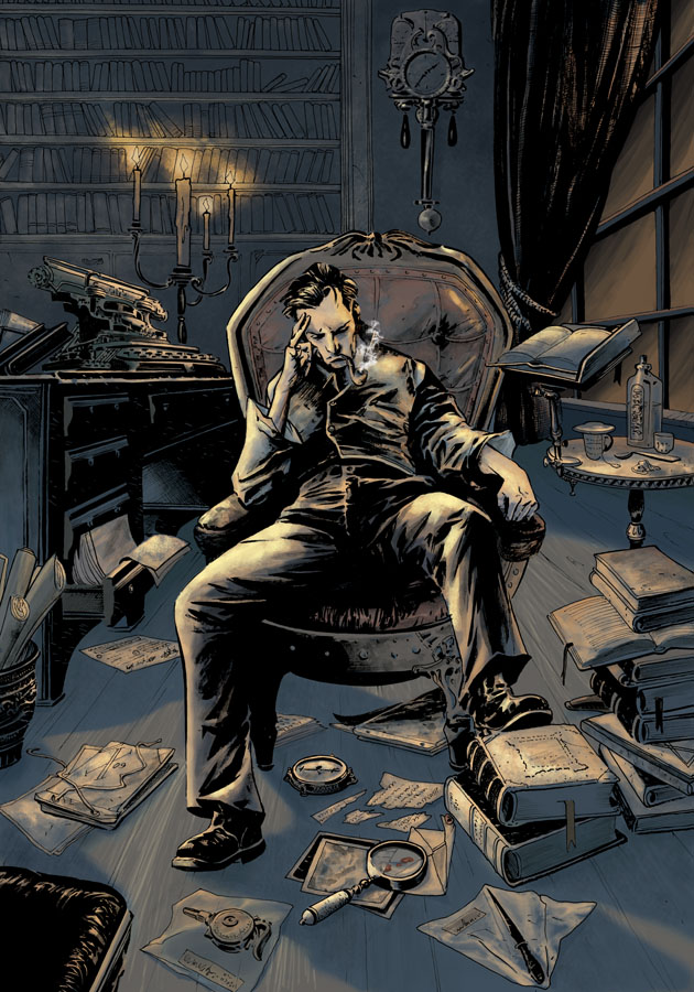 Sherlock Holmes (Max Fiumara) | Sherlock art, Graphic novel art ...