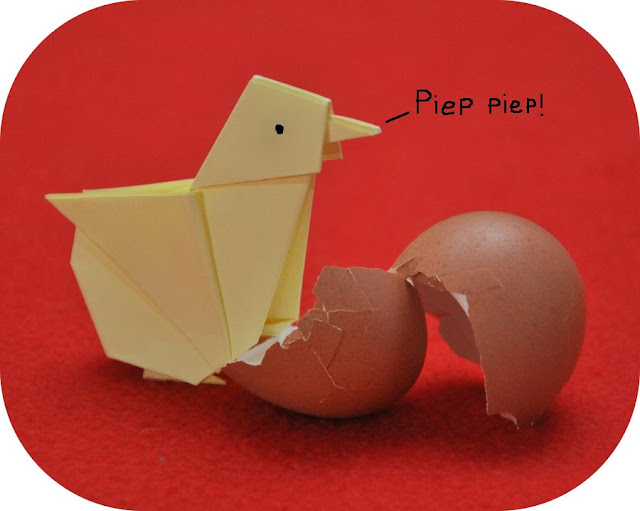 Grietjekarwietje.blogspot.com: Origami kuikentje vouwen