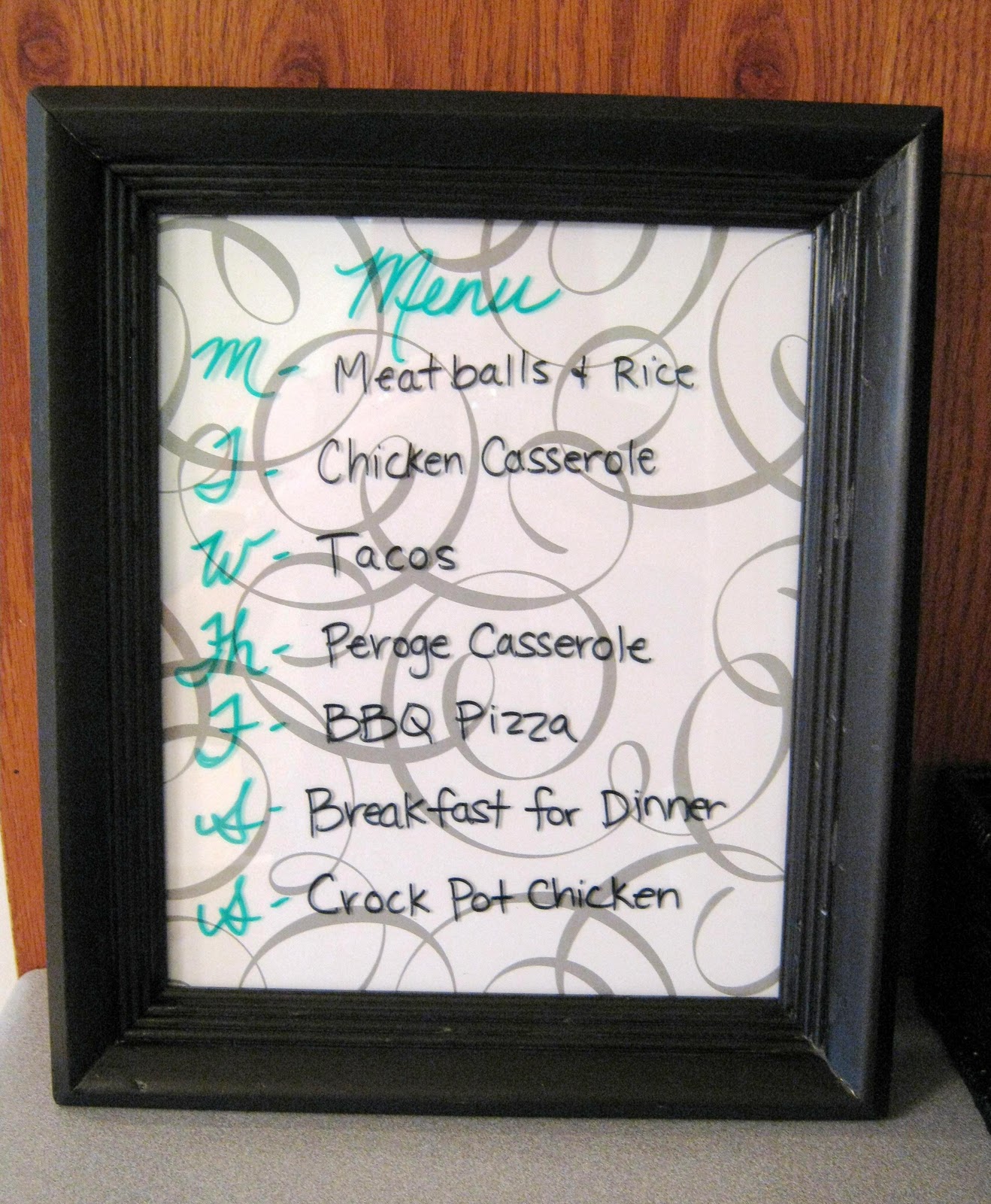 This Thrifty House: Picture Frame Menu Board & Linky Party