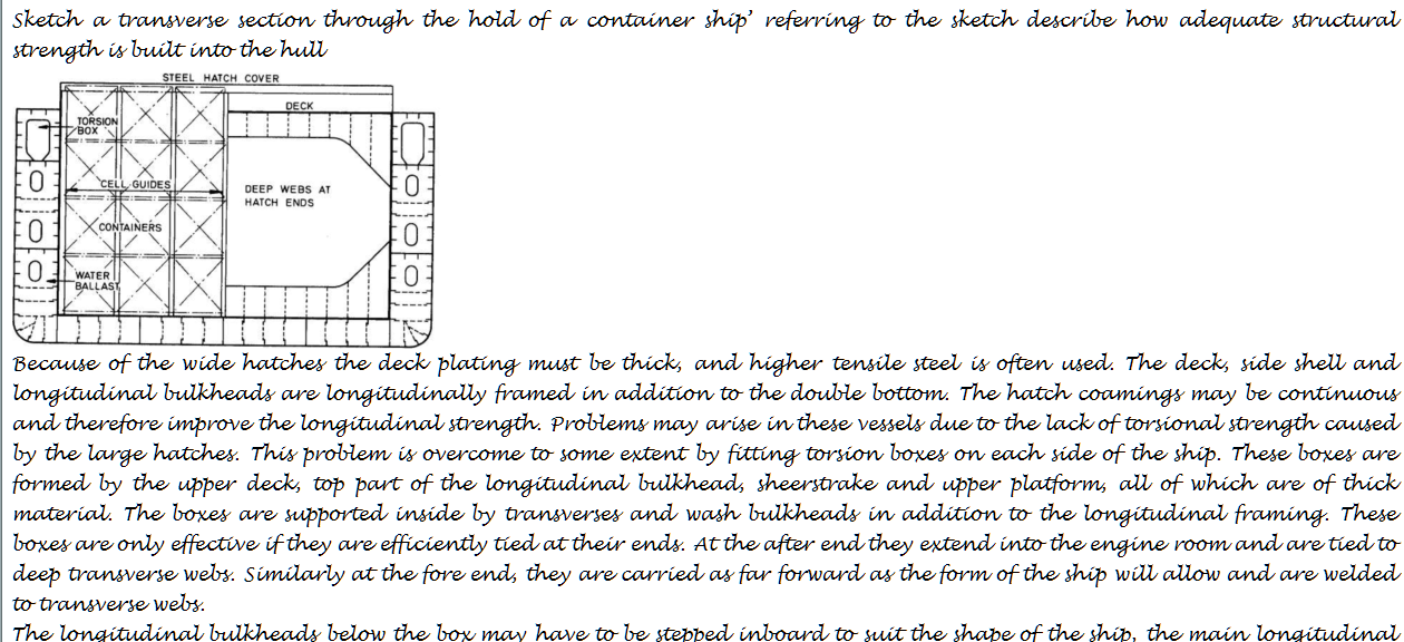 Examination Notes For Marine Officers: Transverse Section Of Container Hold