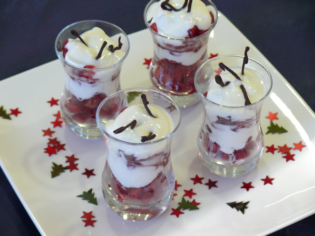 Cocinando en el Mundo: Copitas de yogur y granada