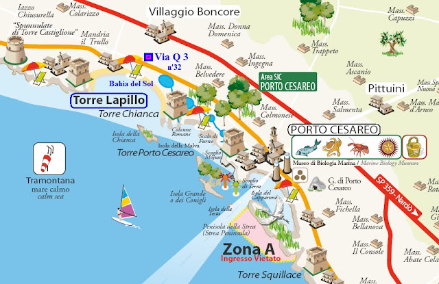 Torre Lapillo Bay: Come arrivare - How to arrive