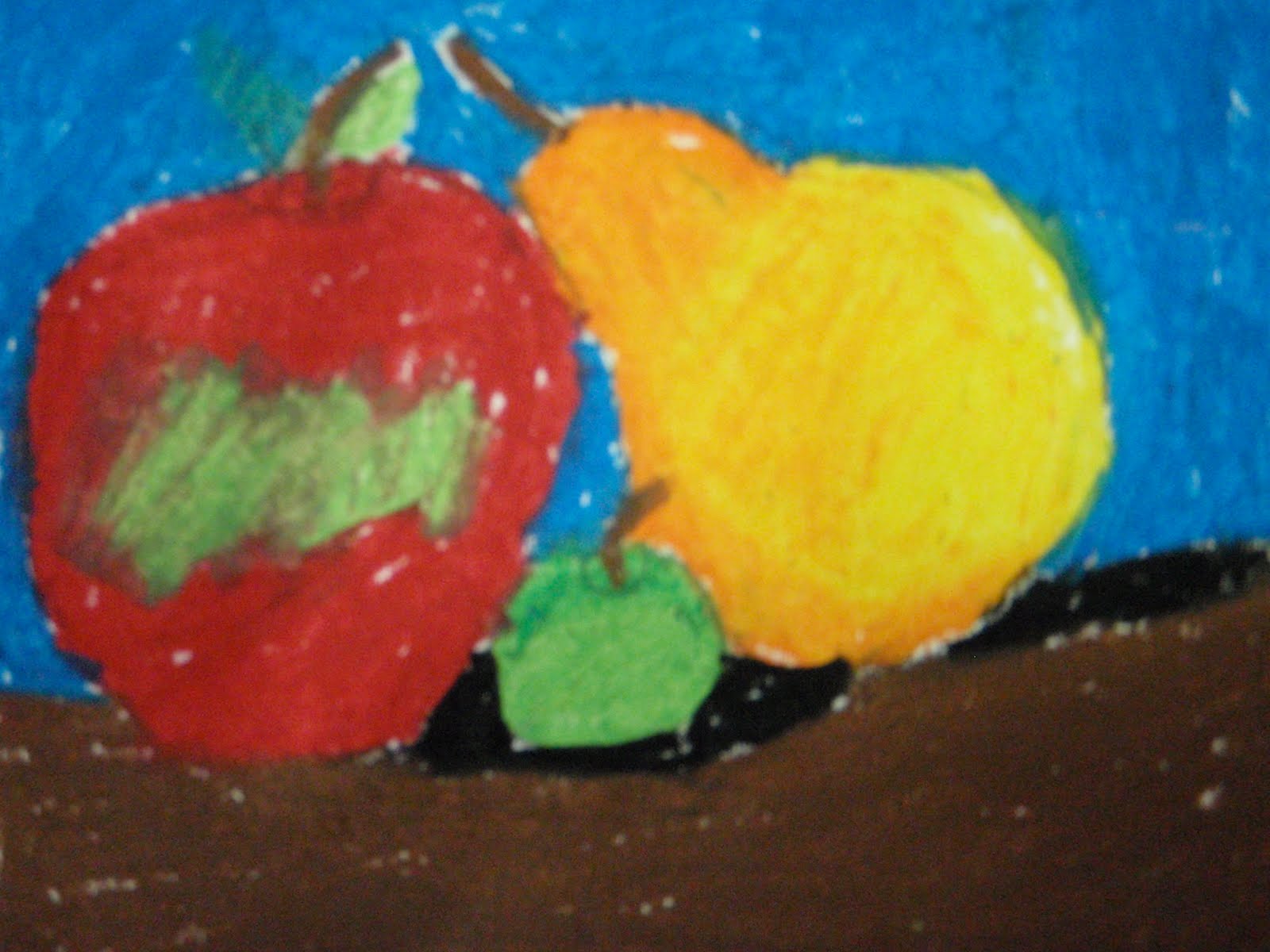 Fayston Elementary Art: Cezanne Fruit Still Life
