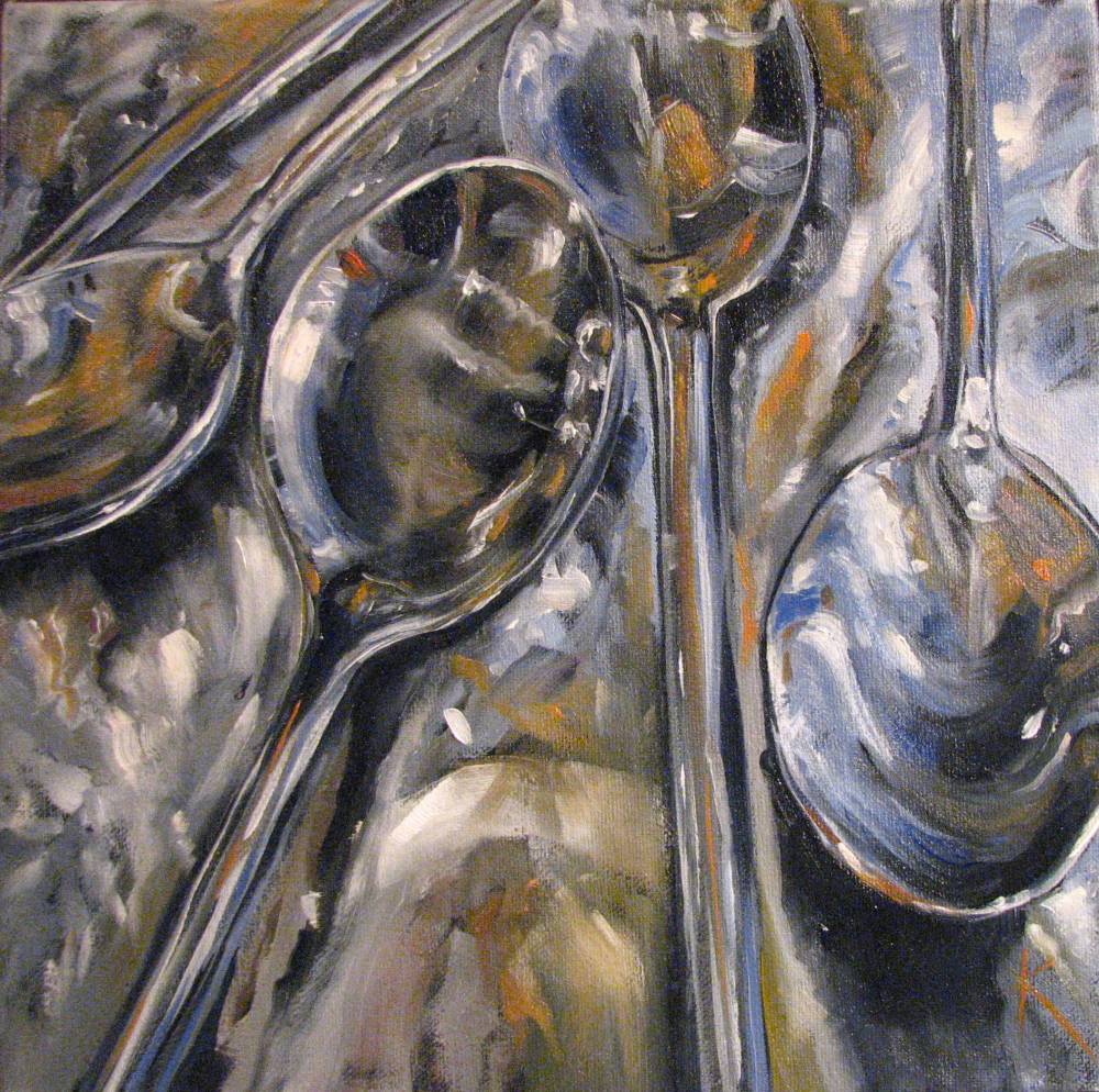 Kim Blair Artist: Silver on Silver, Spoon Reflections I, by Canadian ...