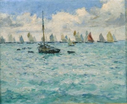 MARINES et Autres peintures: Léon Gustave RAVANNE (1854 - 1904)
