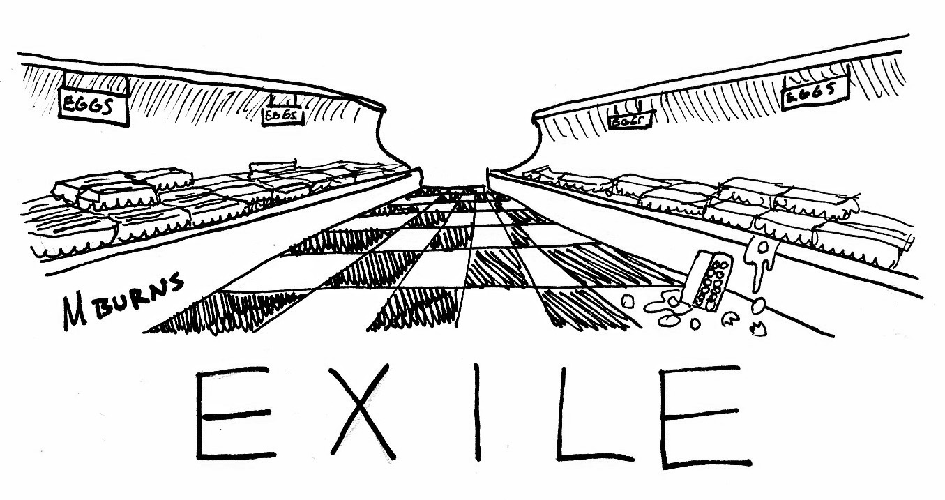 "Comic Strip" by Mike Burns: Exile, Pair of Jeans, Slide Projector ...