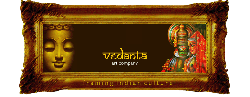 Vedanta Art: radha krishna,rajasthani style,print in canvas,cane frame ...