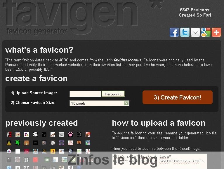 Créer un favicon en ligne - ZinfosWeb