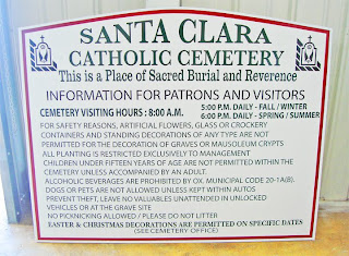 You Know Graphics: Santa Clara Catholic Cemetery - Cemetery Sign