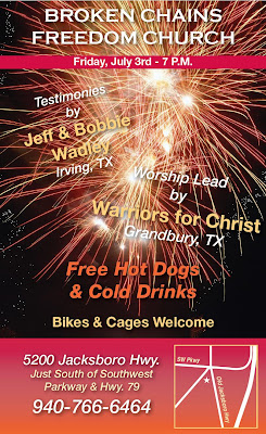 Texas Church Starting Blog: Broken Chains Freedom Church Flyer