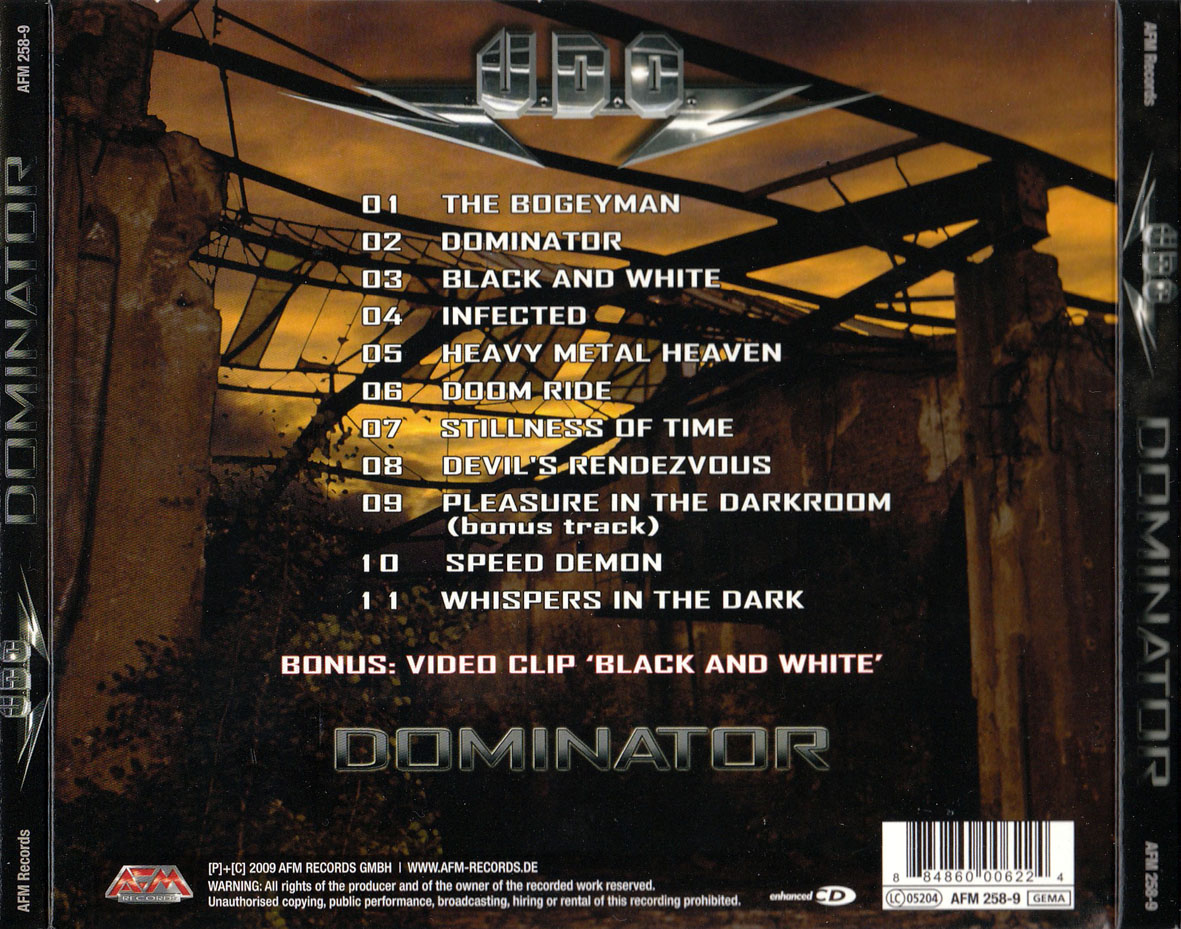 CARATULAS DE CD DE MUSICA: U.D.O. Dominator (Limited Edition)(2009)