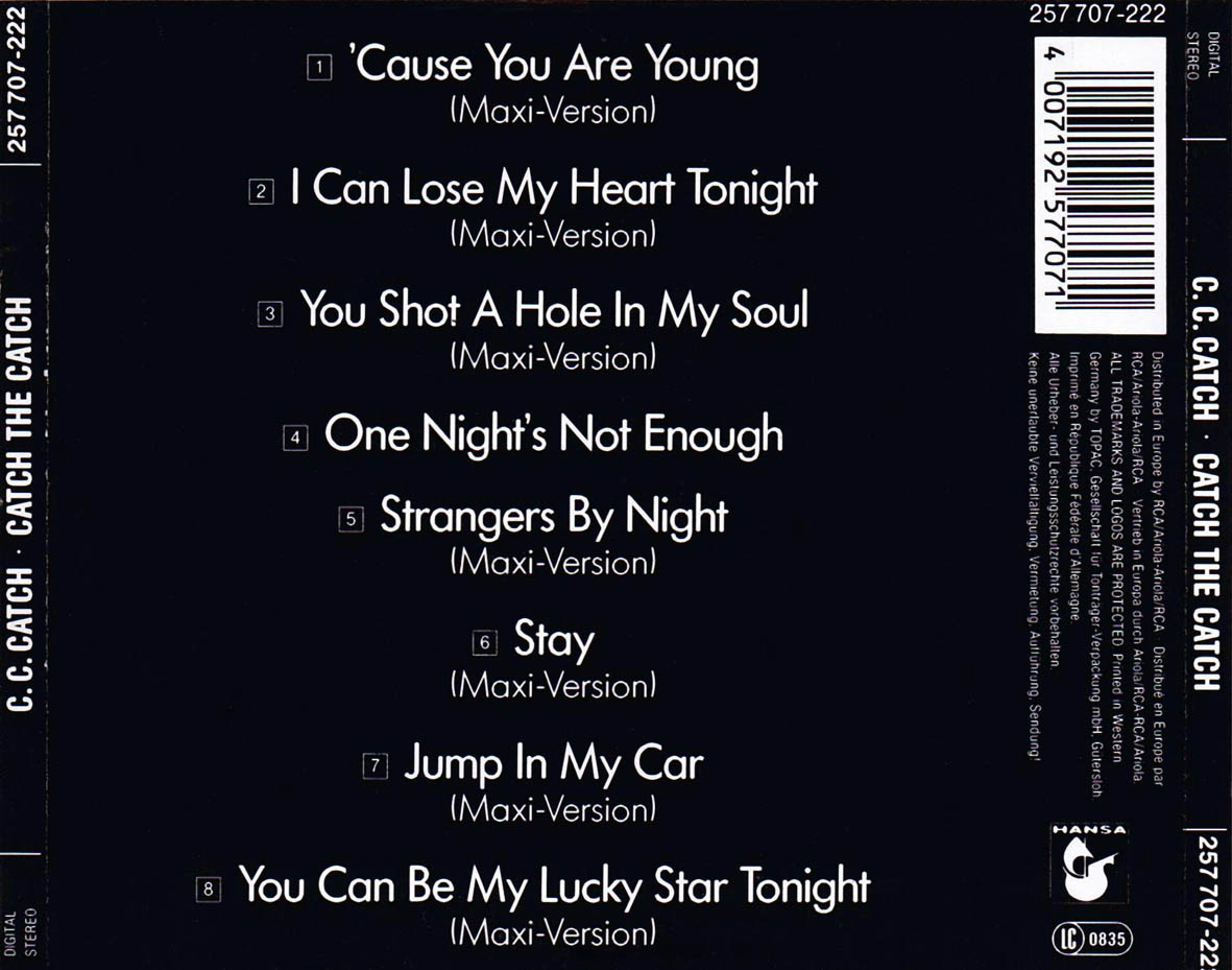 CARATULAS DE CD DE MUSICA: C.C. Catch Catch The Catch(1985)