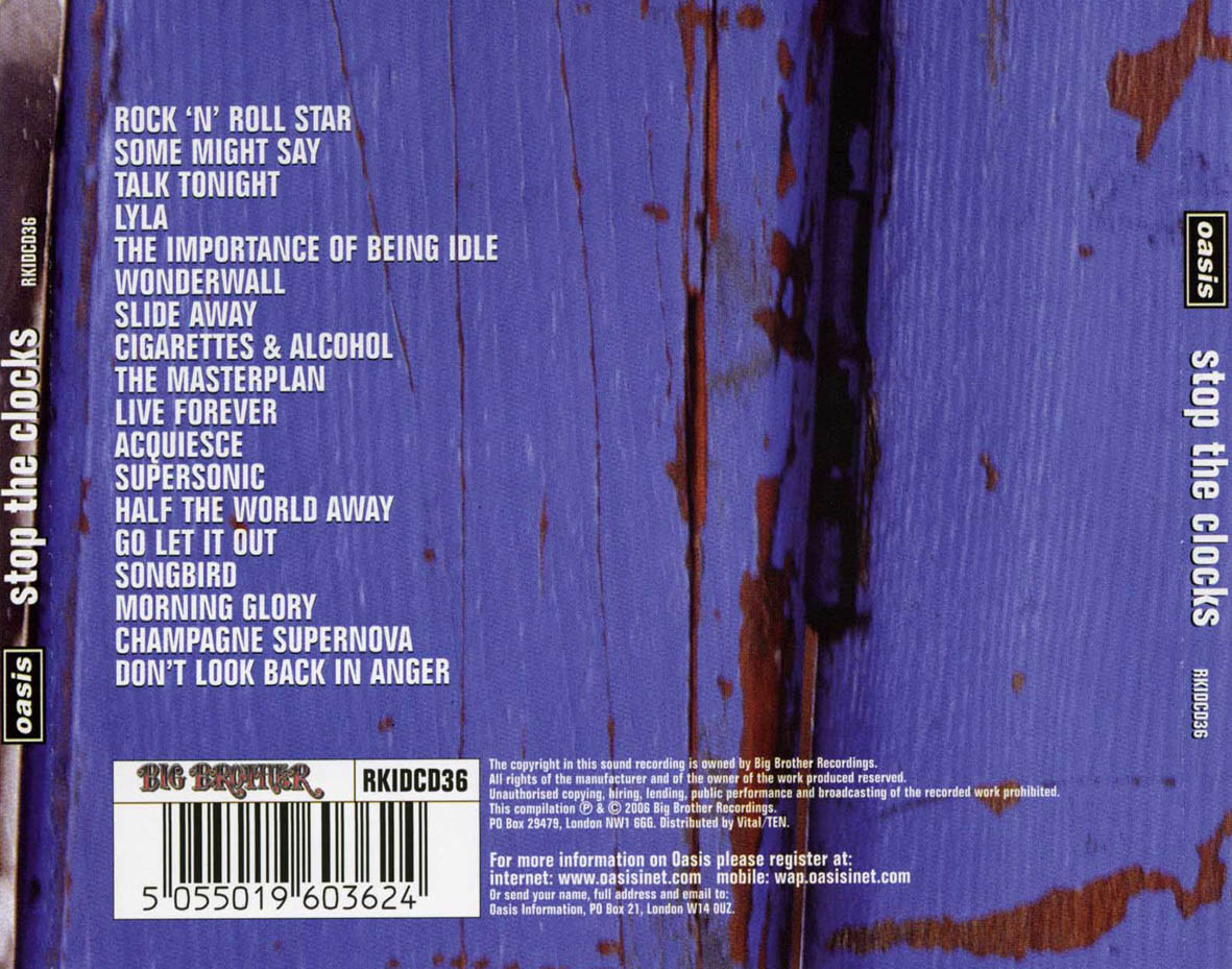 CARATULAS DE CD DE MUSICA: Oasis Stop The Clocks (2006)