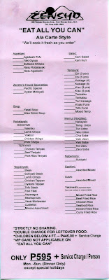 ChizBiz Today!: Zensho - The Perfect Japanese Buffet @ Tomas Morato