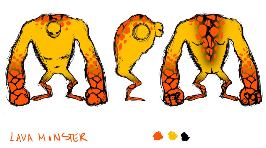 ILL365 Digital Illustration: Lava Monster Toy Concept