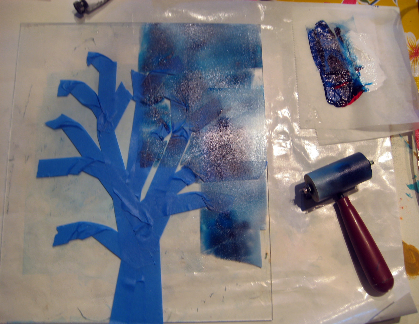 JaneVille: Tiny Tutorial: Mono-printing with masking tape