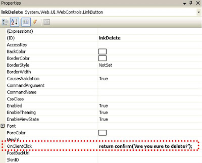 S@thish Web World: Javascript confirm message before delete from Asp ...