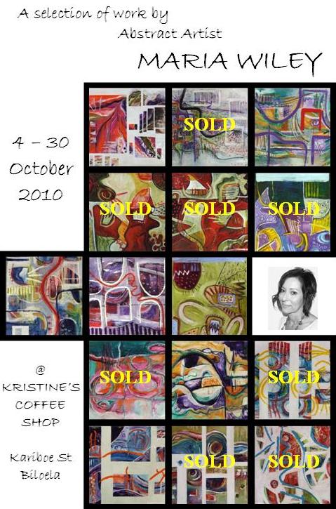 Biloela Area Visual Arts Inc: Maria Wiley @ Kristine's Coffee Shop ...