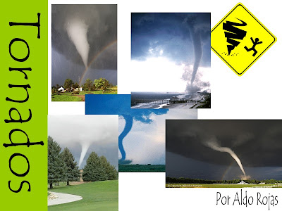 Meteorología: Collage de Tornado y Huracán