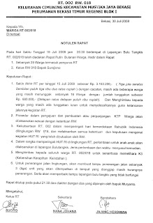 Forum RT.002 RW.018 Cimuning: Notulen Rapat 2008-07-19