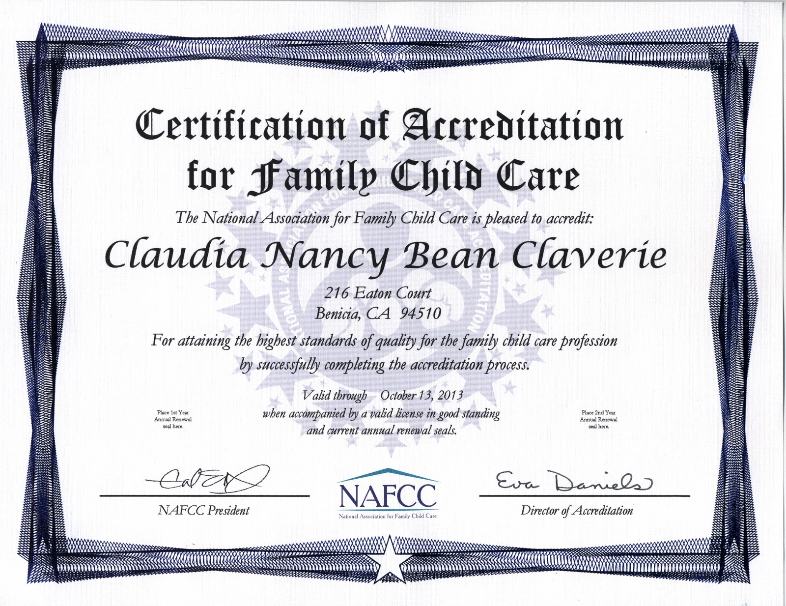 Baby MacBean Blog: We're NAFCC Accredited!!