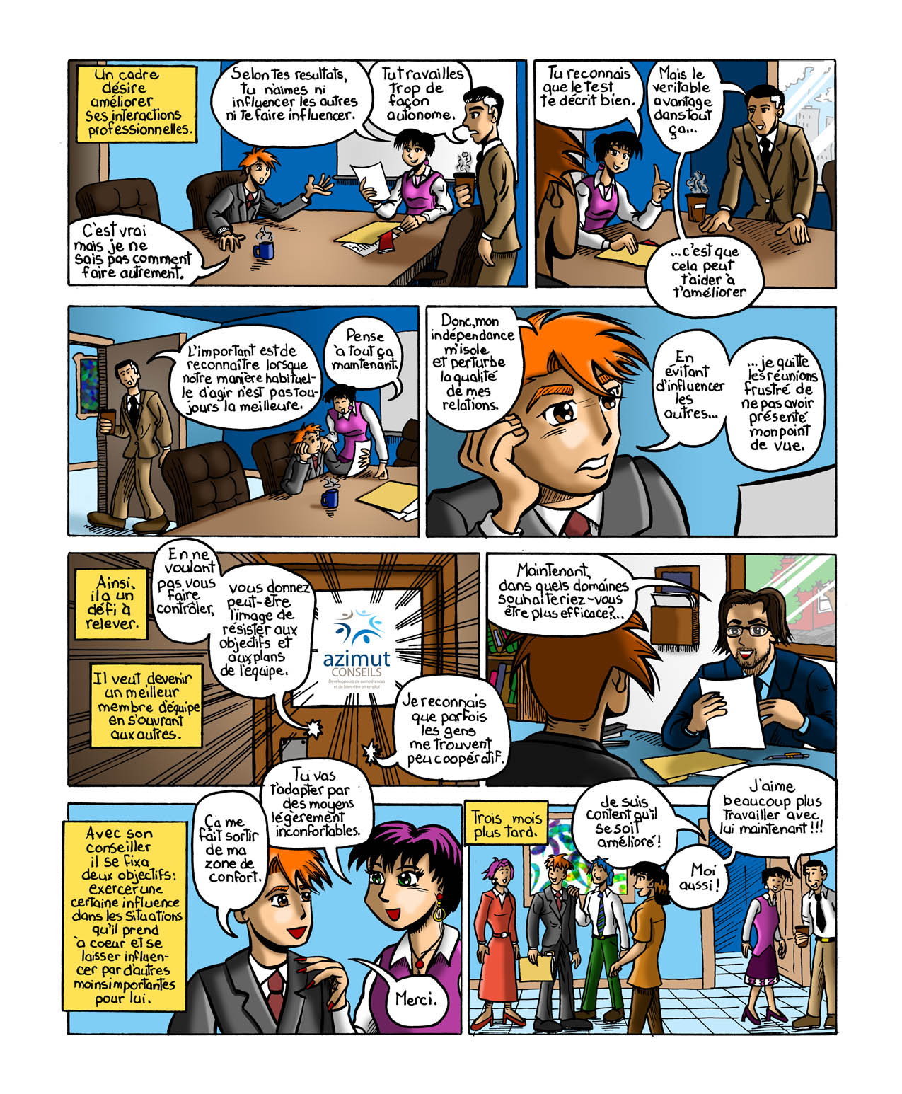 Alain Champagne: Bande dessinée pour Azimut Conseils