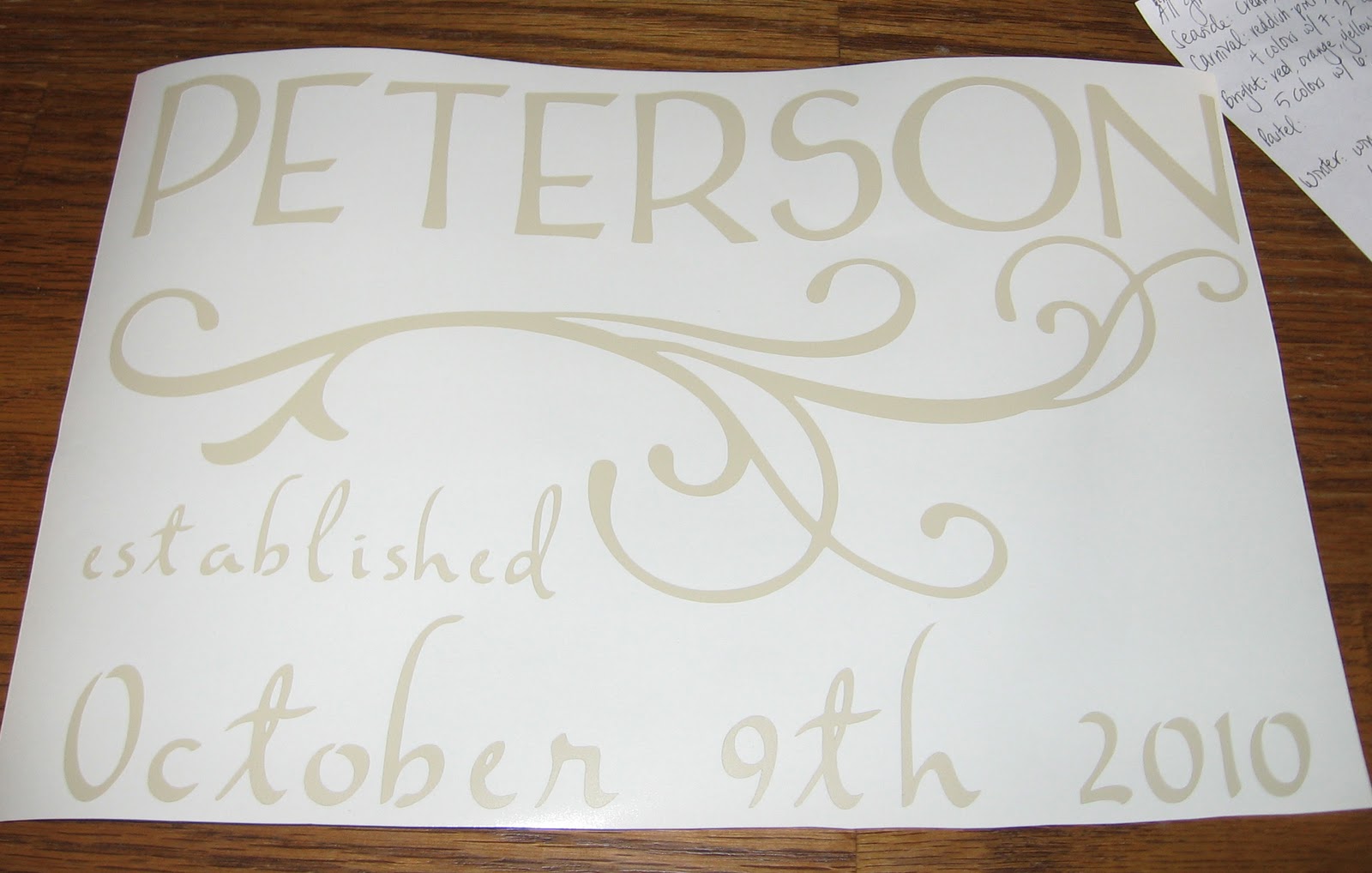 DIY kinda girl: Wedding gift - Name & Est. plaque
