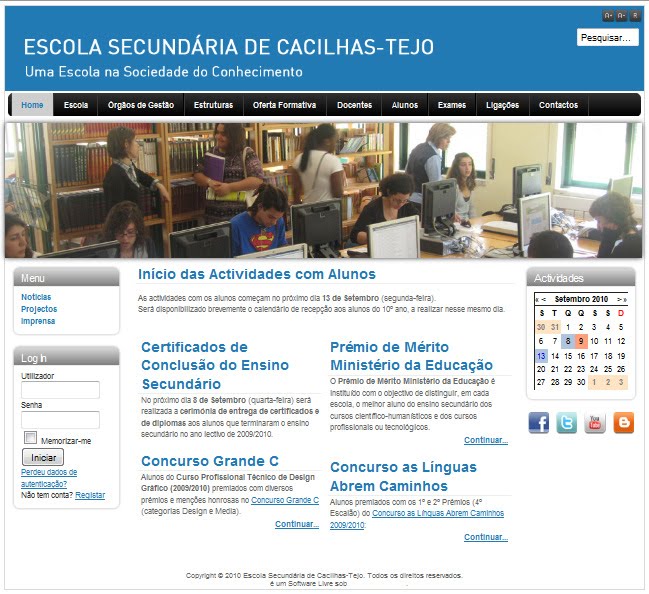 BECRE - ES Cacilhas-Tejo: Novo Site da ESCT