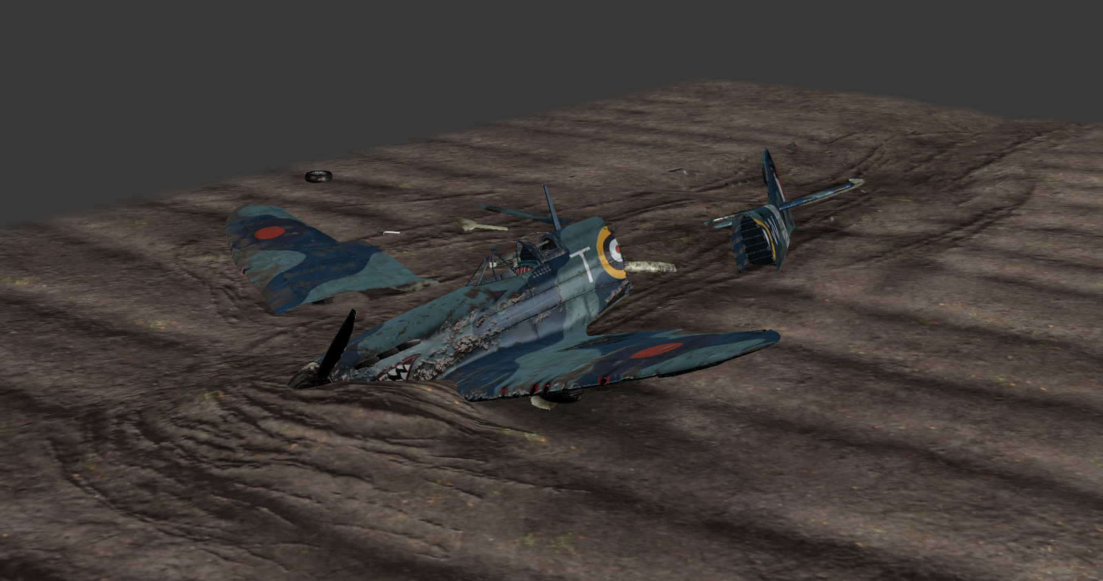 Wicksy's Washable Wonderings: Spitfire - Crashed State