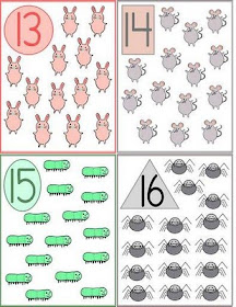 FICHAS PARA CONTAR DEL 1 AL 20