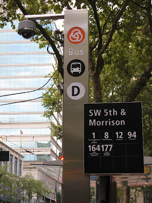 Portland (OR) Daily Photos: New Bus Stop Signs in Portland's Bus Mall ...