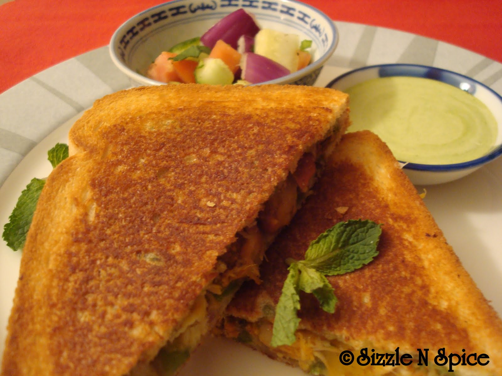 Sizzle N Spice: Panini with an Indian twist - Tandoori Chicken N Cheese ...