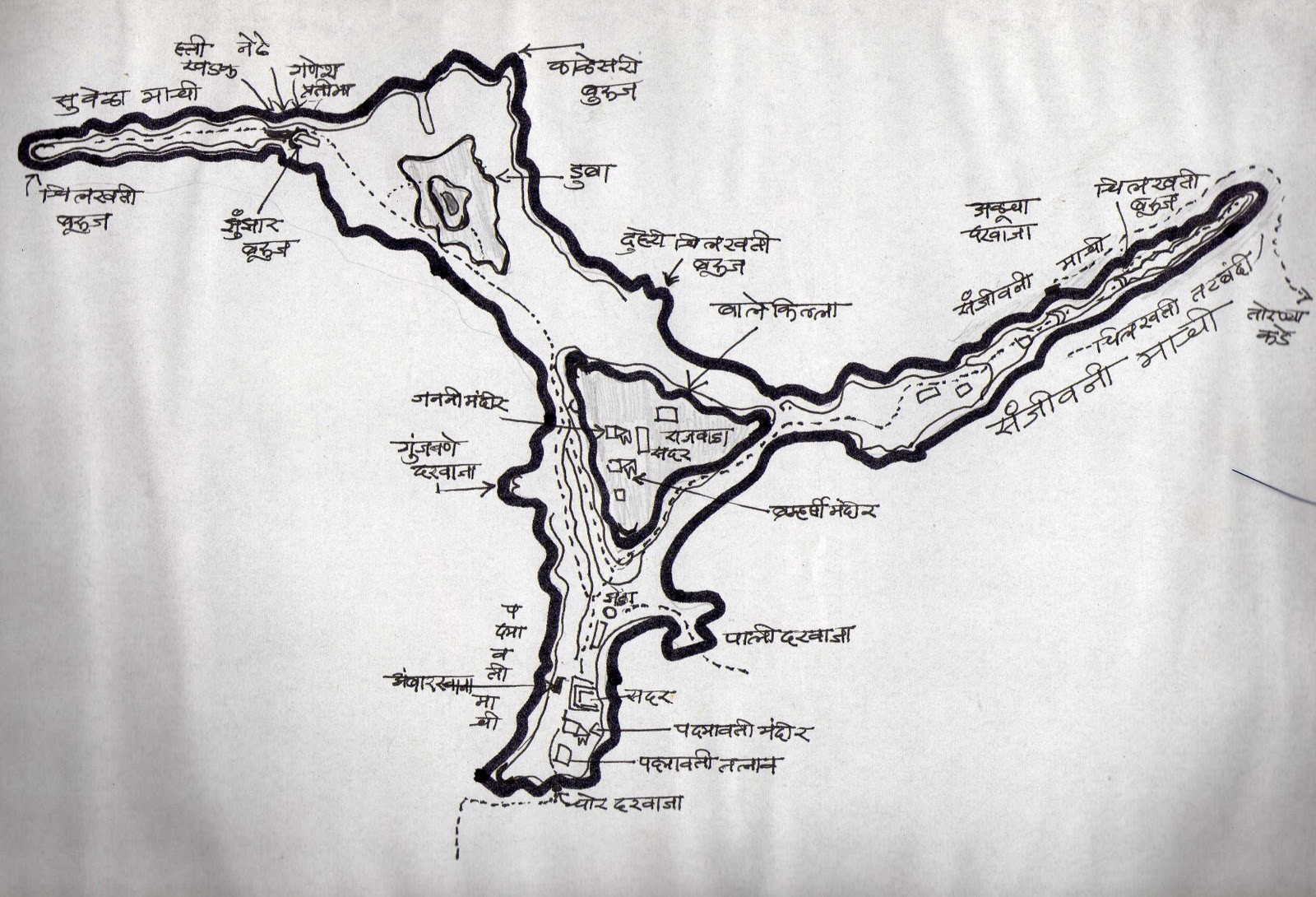 Rajgad Fort Map