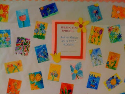 Oodles of Art: Watercolor Flower bulletin board