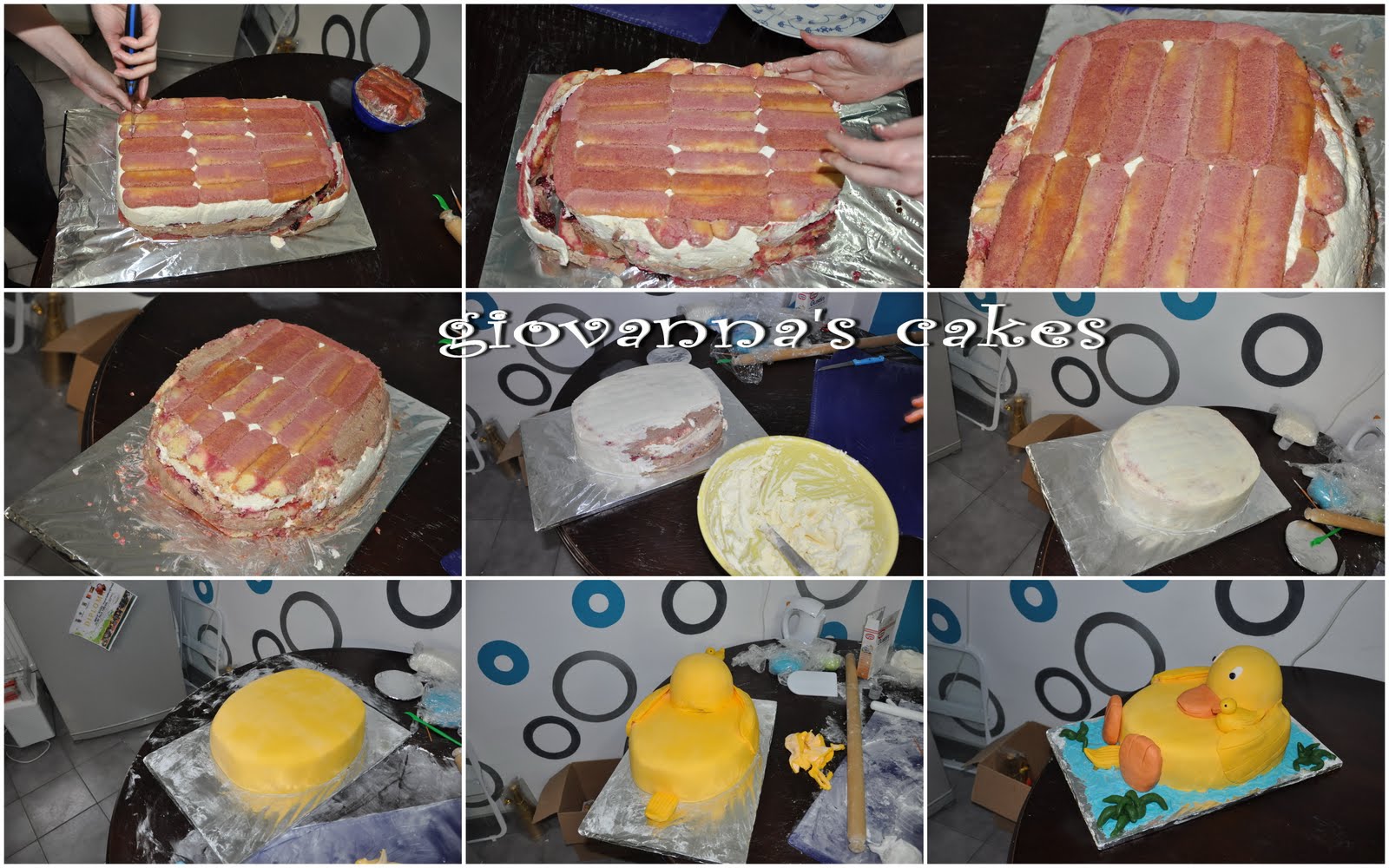 giovanna's cakes: easy duck cake and its making of