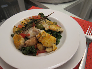 wednesday nite dinner: pan-roasted basa with new potatoes, tomatoes ...