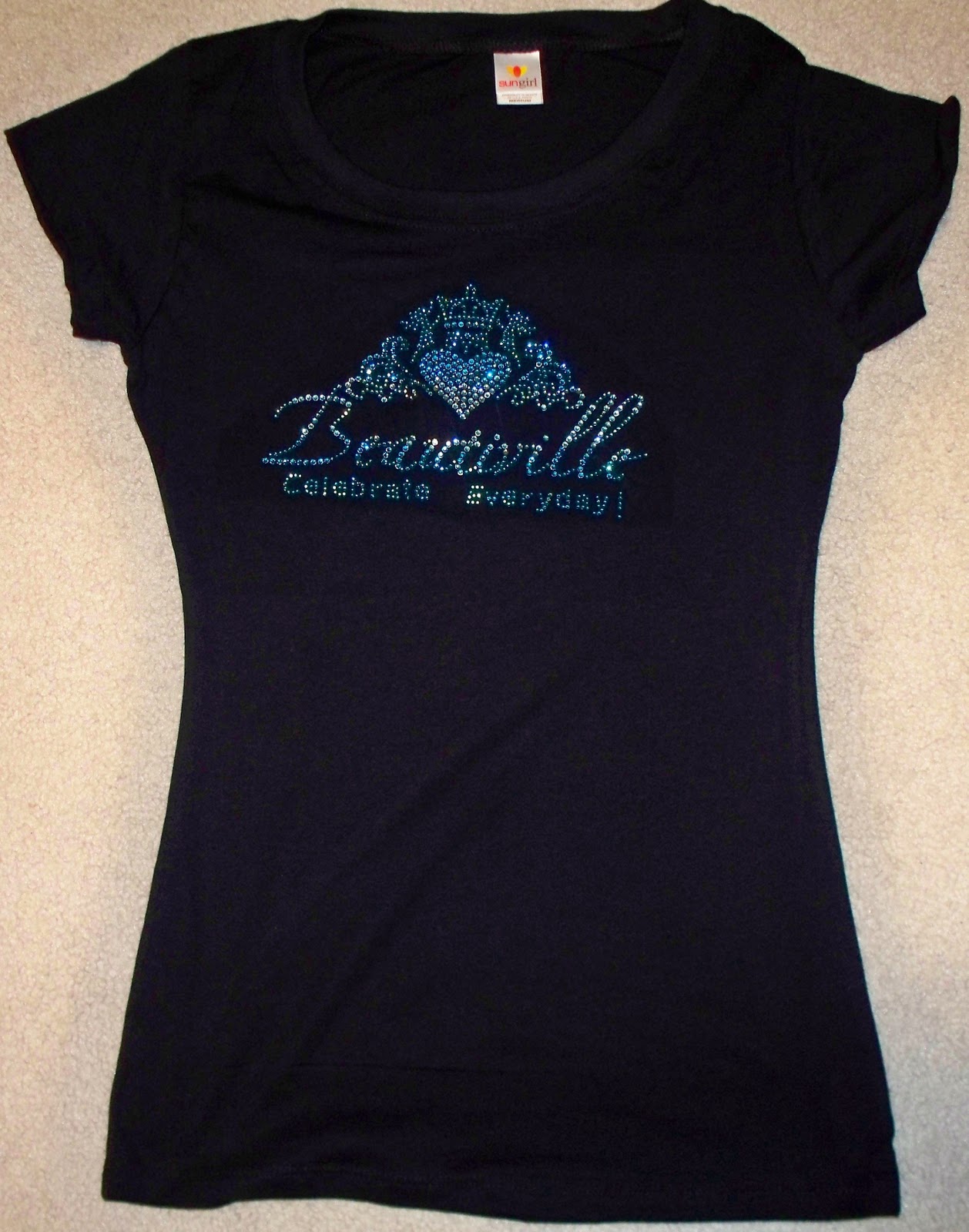 Custom Rhinestone Clothing: CUSTOM RHINESTONE T-SHIRT FOR BEAUTIVILLE SALON