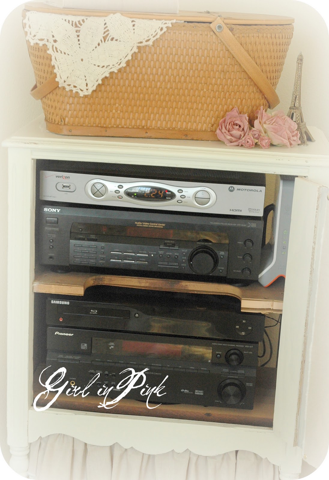 Girl in Pink: Repurposed Antique Radio Cabinet...Completed!