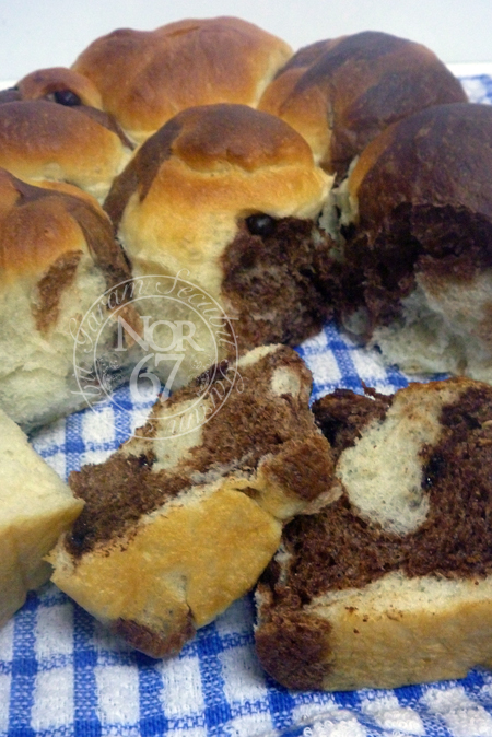 Marble Chocolate Bun With Choc Chips