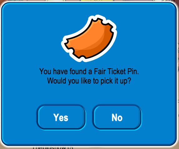 CLUB PENGUIN COURTYARD: New club penguin pin- fair ticket