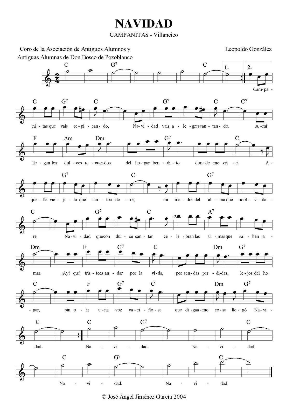Navidad (Villancico) | Coro de la Asociación de Antiguos Alumnos y ...