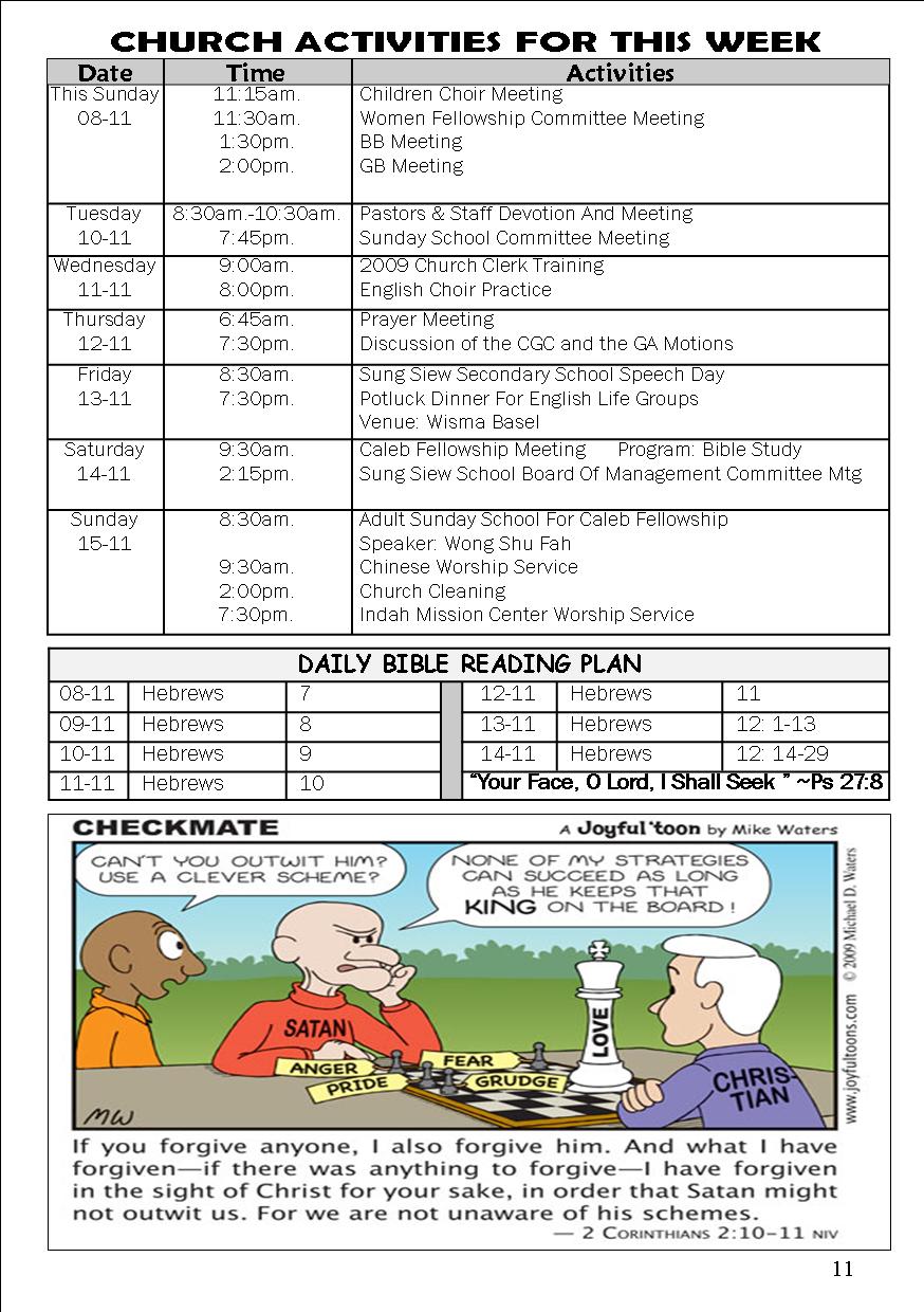 The Basel Christian Church of Malaysia, Sandakan: Church Activities For ...