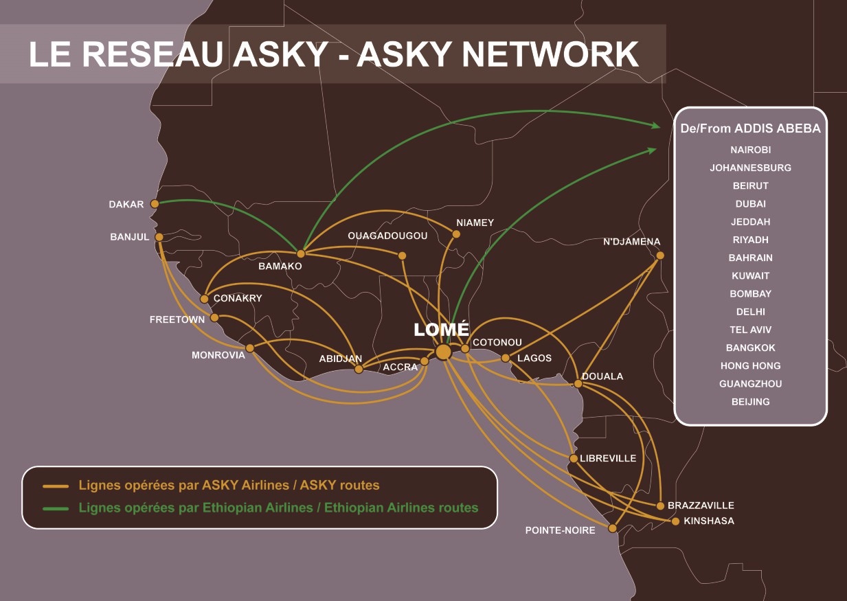The Timetablist: ASKY Airlines network, October 2010