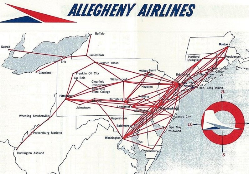 The Timetablist: Allegheny Airlines: Systemwide Network, 1963