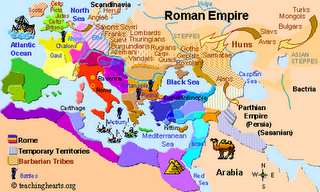 O império Romano: Mapa do Império Romano.